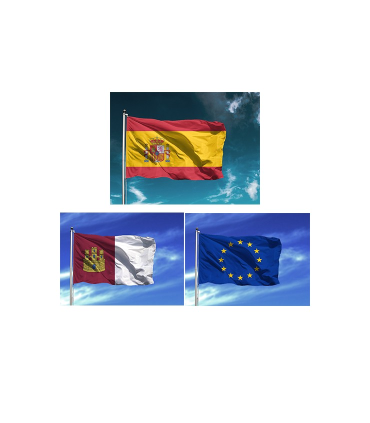 Lote de tres Bandera Castilla La Mancha